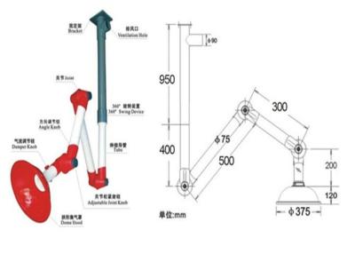 China Ceiling Fume Extraction Arm With PP Structure For Professional Laboratory for sale