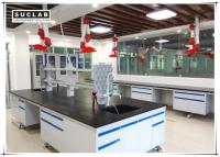 China C Frame Steel Stucture Lab Island Bench With Ceramic Countertop and Reagent Shelves for sale