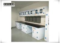 China PP Structure Anti Corrosive Lab Work Benches With Reagent Shelf for sale