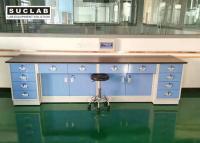 China 15mm Black Marble Worktop Steel Made Lab Side Workstation With Concave Cabinets for sale