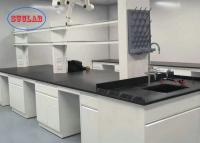 China White Colour Floor Type Lab Work Bench With Phenolic Resin Countertop for sale