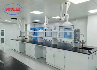 China Epoxy Resin Benchtop White Colour Science Laboratory Furniture With Functional Column for sale