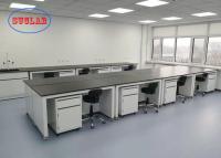 China Black Colour Epoxy Resin Worktop Laboratory Equipment Instrument Lab Table With Mobile Cabinet for sale