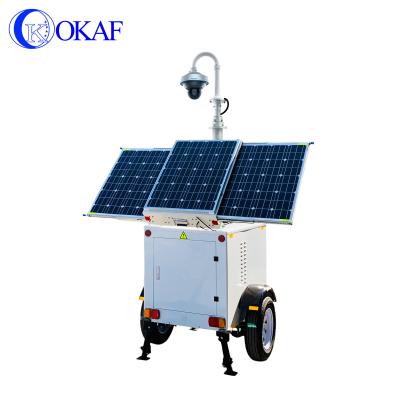 China 5G AI Mobile CCTV Camera Trailer Drag Type Intelligent Monitoring Solar Power Supply for sale
