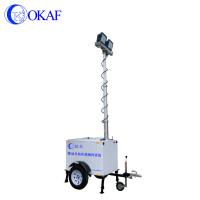 China Mobile Surveillance Camera Trailer Telescopic Mast With 2000W Generator for sale
