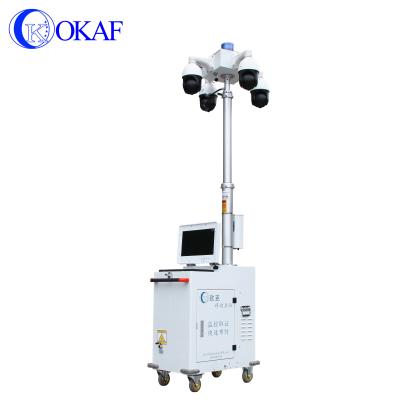 China OKAF 360 Degrees Mobile Surveillance Camera Trailer CCTV Trailer PTZ Camera For Emergency for sale