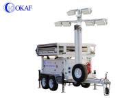 China Emergency Rescue Mobile Sentry Security Trailer Self Locking IP65 With 6x200w LED Lamps for sale