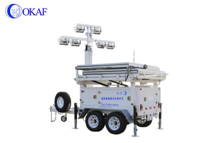 China Emergency Rescue Mobile Sentry Security Trailer Self Locking IP65 With 6x200w LED Lamps for sale