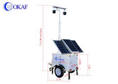 China Mobile Surveillance Cctv Trailer Ip Ptz P2p Camera With Solar Panels for sale