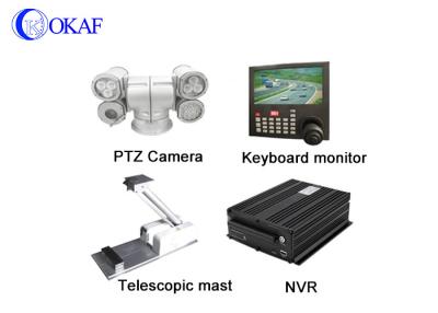 China LED Infrared Lights Auto Tracking PTZ HD Camera Vehicle Mounted Mast System for sale