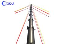 China 18m Height Stable Telescopic Mast Pole Hand Winch Manual Lifting With Guy Wire for sale