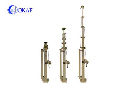 China 5m 6m 7m 8m 50KG Payload weight Steel Telescopic Mast Manual Winch Hand Crank Mast for sale