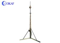 China Portable 12m Telescopic Mast Pole Manual Lifting Lightning Rod Pole Hard Anodized Surface for sale