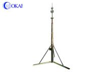 China Portable 12m Telescopic Mast Pole Manual Lifting Lightning Rod Pole Hard Anodized Surface for sale