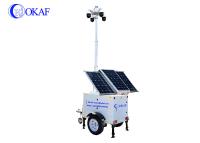 China PTZ Camera 9m Height Mobile Sentry Surveillance Trailers Solar IP65 for sale