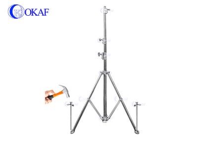 China Stainless Steel 2.8m 3.8m Height Tripod Antenna Pole Portable for sale