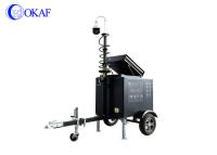China 200AH PTZ CCTV Camera Surveillance Trailer Mobile Sentry 6m Telescopic Mast for sale