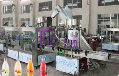 China 3-in-1 Automatic Beverage Juice Hot Filling Machine for PET/Glass Bottles 6000-8000BPH Capacity 0.3-2L Bottle Volume for sale
