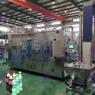 China Automatic 3-in-1 Carbonated Drink Filling Machine 3000-4000 BPH with PLC Control for PET Bottles 0.3-2L for sale