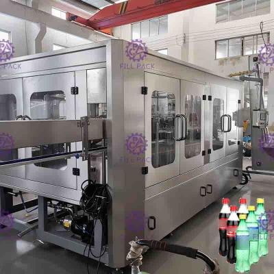 China PLC Control 3-in-1 Carbonated Drink Filling Machine for 0.3L-2L PET Bottles with 8000-12000 BPH Capacity for sale