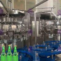 China SUS304 3 in 1 Glass Bottle Alcohol Filler 18-18-6 Heads 6000 BPH for sale