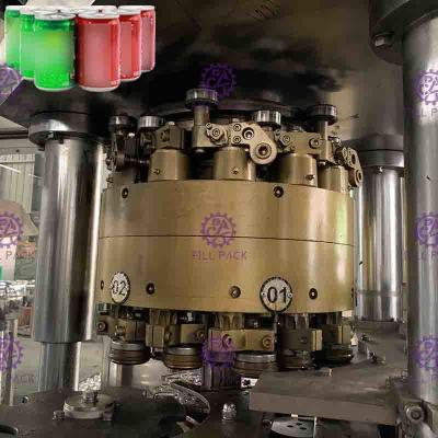 China Automatic 2-in-1 Can Filling Line with 5000 Cans/Hour Capacity and 18 Filling Heads for Carbonated Beverages for sale