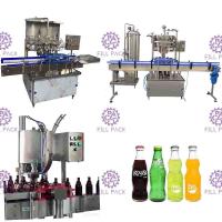 China Fully Automatic Glass Bottle Carbonated Drink Filling Machine Line 1000-1500BPH 0-2L Crown Cap for sale
