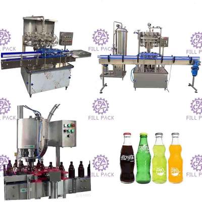 China Fully Automatic Glass Bottle Carbonated Drink Filling Machine Line 1000-1500BPH 0-2L Crown Cap for sale