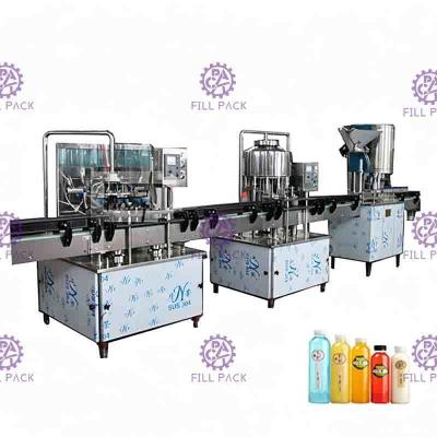 China 2000BPH Non-Soda Soft Drink Filling Line with 12 Rinsing Heads and 12 Filling Stations for PET Bottles for sale