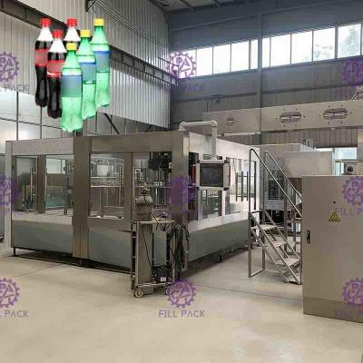 China 15Kw Auto Soft Drink Bottling Machine 6000-8000BPH 3-in-1 Washing Filling Capping System for PET Bottles for sale