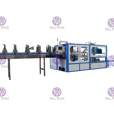 China Double Row Automatic Bottle Packaging Machine with 25 Cartons/Min Capacity and 10kW Power for Film Wrapping for sale