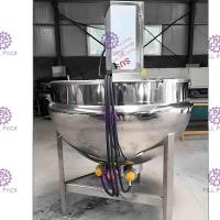 China SUS304 200L Gas Steam Jacketed Kettle with Agitator | 0.75kW Motor, 800mm Diameter for sale