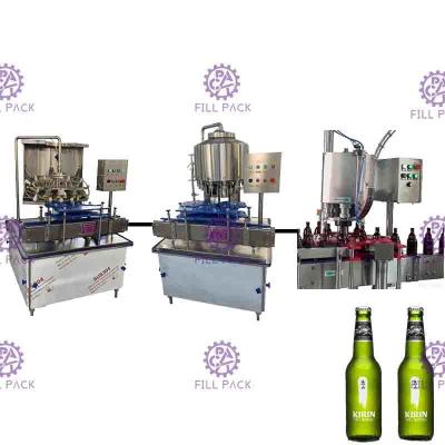 China DG-12 Automatic Bottle Beer Filling Line 1000-2000BPH with 12 Filling Heads and 1.1kW Power for sale
