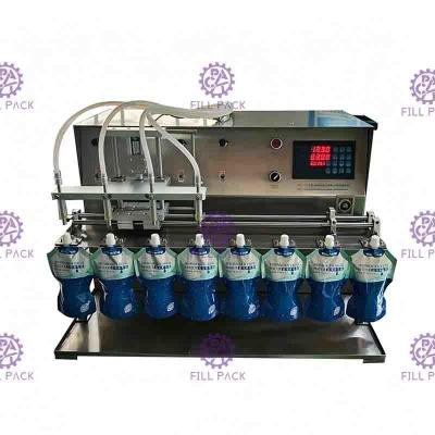 China Semi Automatic Stand Up Pouch Water Filling Machine Desktop 10 Nozzles 500ml 220V for sale
