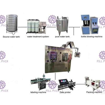 China PET Bottle Mineral Water Filling Capping Machine 3 In 1 Monoblock 3000BPH 500ml for sale