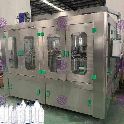 China High Speed Mineral Water Filling Machine - 18 Head Monoblock with 5000-7000 BPH Capacity and 0.3-2L PET Bottle Range for sale