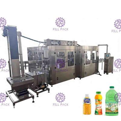 China 3-in-1 Automatic Beverage Juice Hot Filling Machine for PET/Glass Bottles 6000-8000BPH Capacity 0.3-2L Bottle Volume for sale
