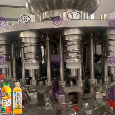 China Glass Bottle Juice Drink Filling Line RCGF18-18-6B with 5000-7000BPH Capacity and 85°C Sterilization for sale