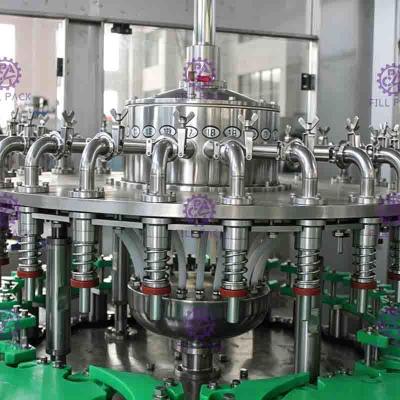 China PET Bottled Juice Filling Machine 6000-8000 BPH with PLC Control for 0.3-2L Beverage Bottles for sale