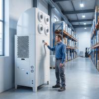 China Vertical 4-Air Outlet Industrial Dehumidifier AC Unit 6HP 8HP for Factory Warehouse Workshop Cooling,industrial air conditioning for sale