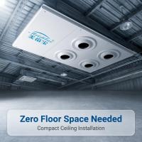 China Ceiling Hanging Industrial Air Conditioner with 360° Adjustable Air Direction and Hybrid Evaporative Condensation Tech for Energy Saving for sale