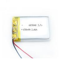China Rechargeable 603040 9g 650mah Lipo Battery 6mm*30mm*40mm for sale