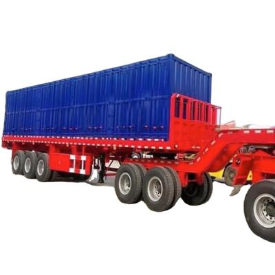 China 3 Axles 40 Ft Low Bed Container Trailer , Flatbed Semi Trailer For Sale In Tanzania And Kenya for sale