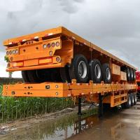 China 3 Axles 40 Ft Low Bed Container Trailer , Flatbed Semi Trailer For Sale In Tanzania And Kenya for sale
