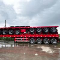 China 4axles 3axles 20ft 40ft Flatbed Container Chassis Semi Trailer With Container Locks For Sale for sale