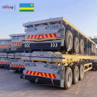 China Customized Shipping Container Semi Trailer , 3 Axles 40 Ft Used Flatbed Semi Trailer for sale