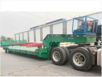 China 80 Ton 3 Axle Low Bed Trailer Detachable Gooseneck Lowboy Trailer For Sale In Guinea And Kenya for sale