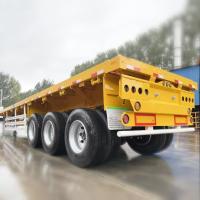 China Customized Shipping Container Semi Trailer , 3 Axles 40 Ft Used Flatbed Semi Trailer for sale