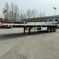 China 3 4 Axles Flat Bed Semi Trailers 40 Ft Container Flatbed Semi Trailer For Sale In Tanzania for sale