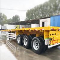 China Container Transportation 2 3 4 Axles 20feet Platform Semi Trailer Flatbed Semi Trailer For Sale With Fuwa / BP Axle for sale